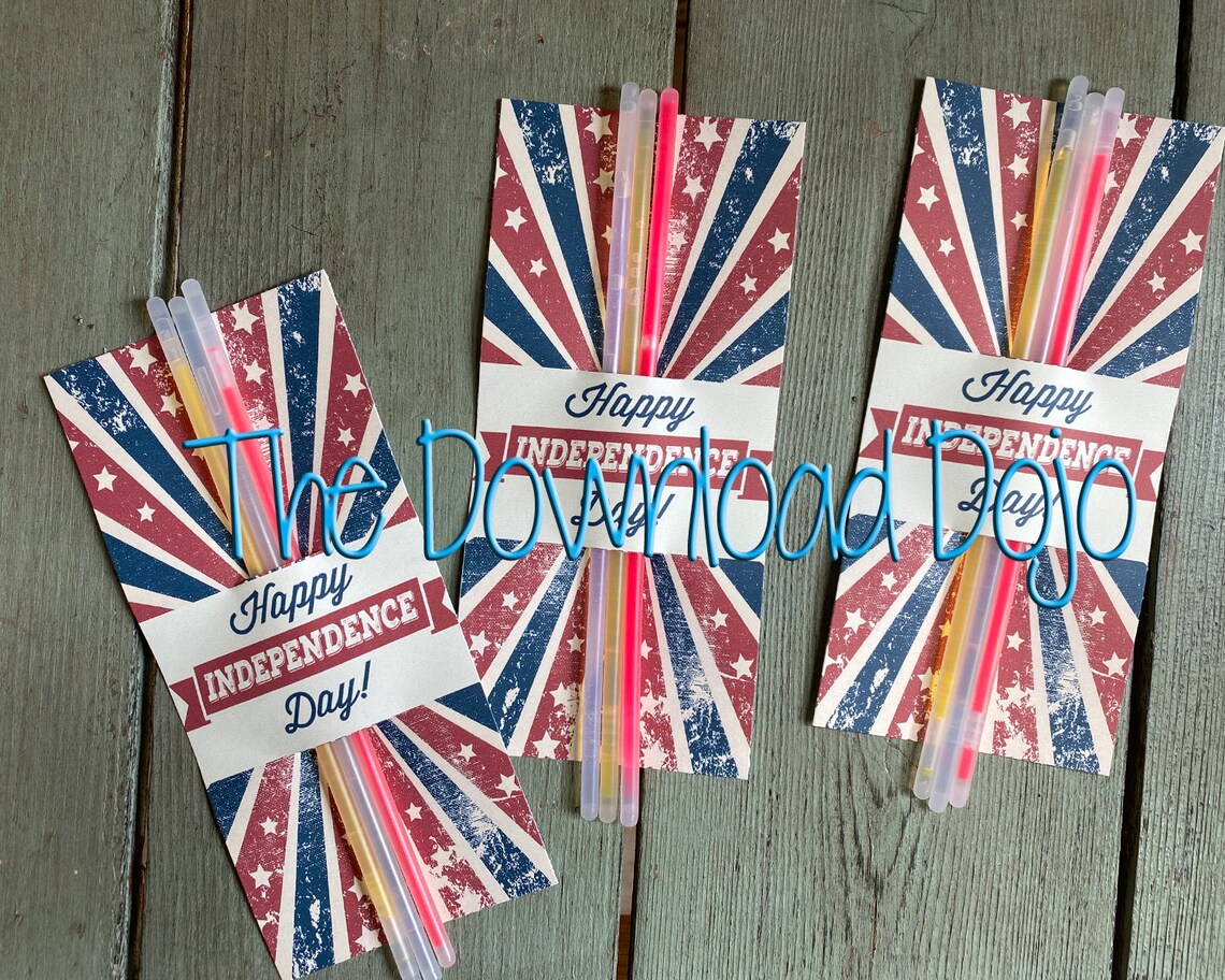 Sparkler Holder, Glow Stick Holder, Fourth of July Card, Fourth of July ...