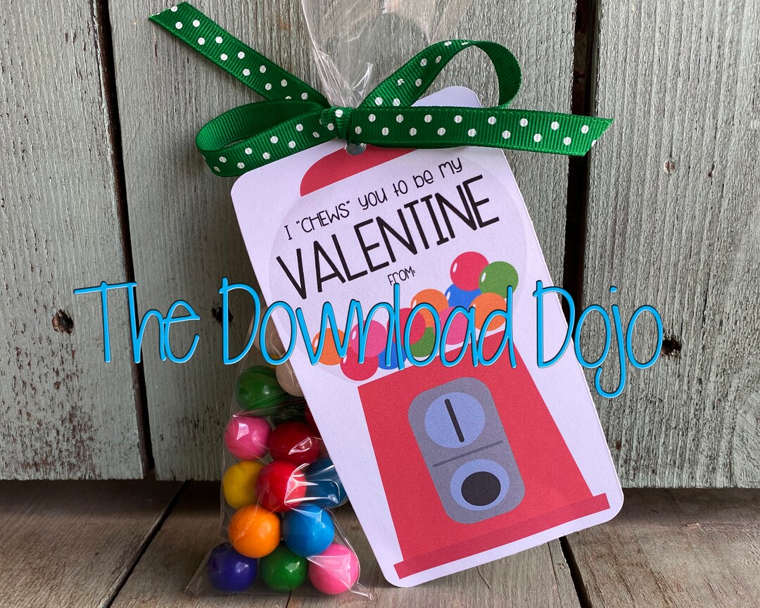 Gumball Valentine, Kids Valentines, Valentines Day Gift Tags, Instant ...