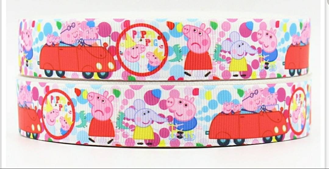 Peppa Pig Grossgrain Ribbon 1m X 25mm 39 X 1 - Etsy Ireland