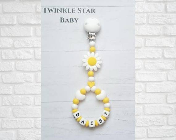 Silicone Handmade Personalised Daisy Flower Pram Charm Girls - Etsy
