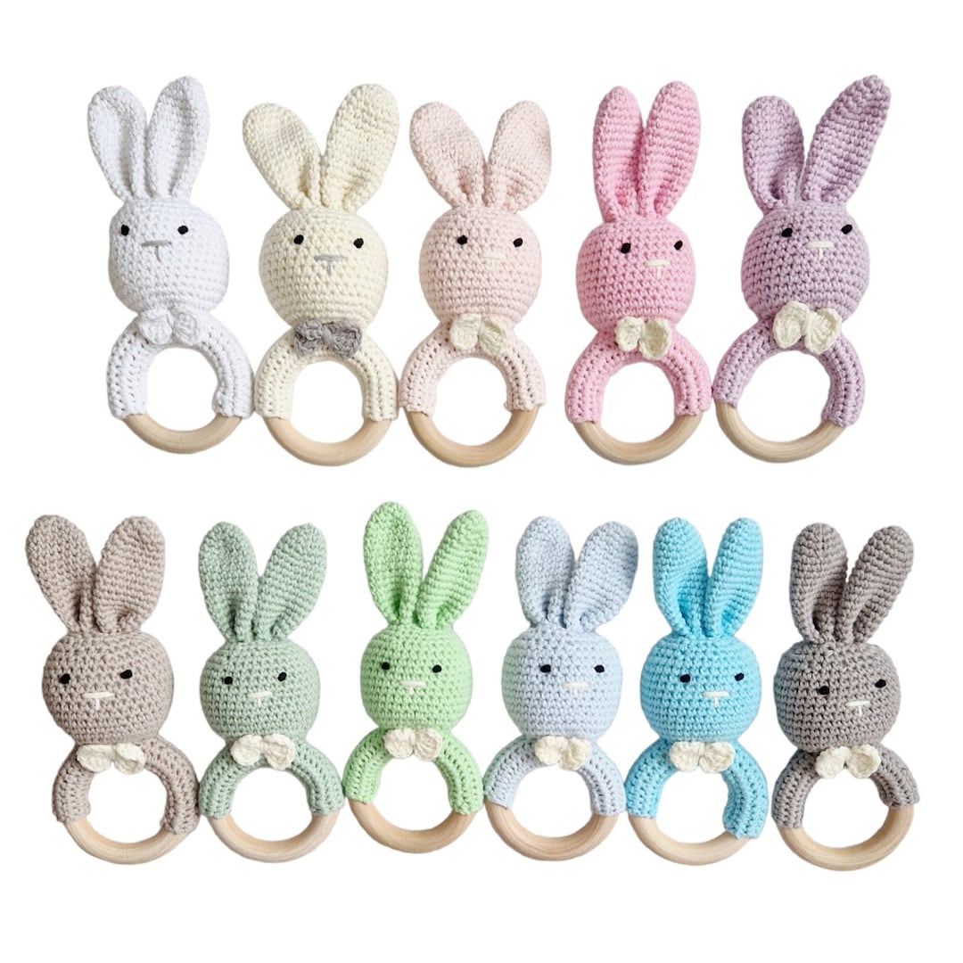 Große gehäkelte Rassel Hase Geburt Sensorisch Hase Neugeborene ...