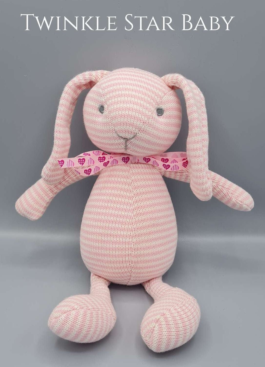 Knitted Pink & White Striped Teddy Bear Toy Baby Toddler | Etsy
