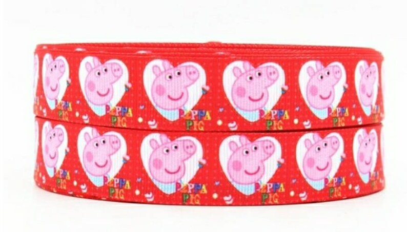 Peppa Pig Grossgrain Ribbon 1m X 25mm 39 X 1 - Etsy Ireland