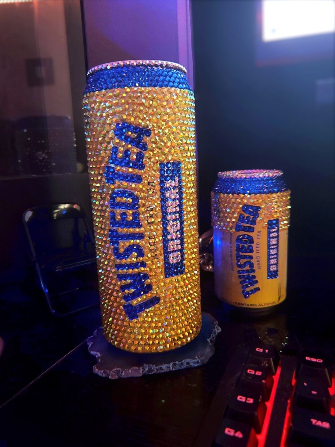 Rhinestone Bedazzled Bling Twisted Tea large/tall Can 24oz - Etsy