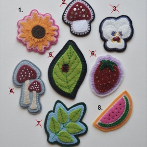 Handmade Nature Felt Patches - Sew-on Appliqué, Clothing Embellishments ...