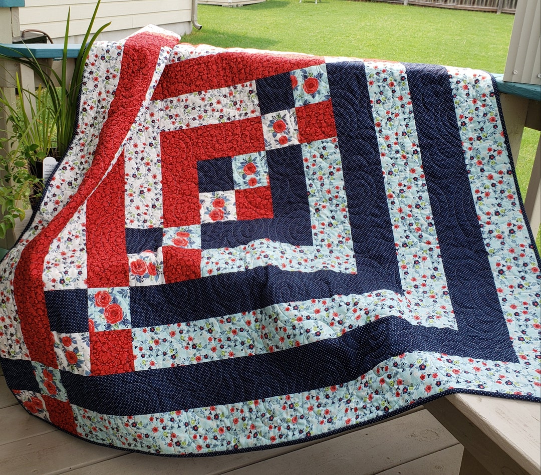 Lynda's Angled 4-patch Log Cabin:, Accuquilt Friendly, Child/sport ...