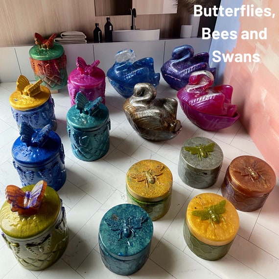 Swan-bee-butterfly Resin Storage Boxes Jewelry Trinket Box - Etsy