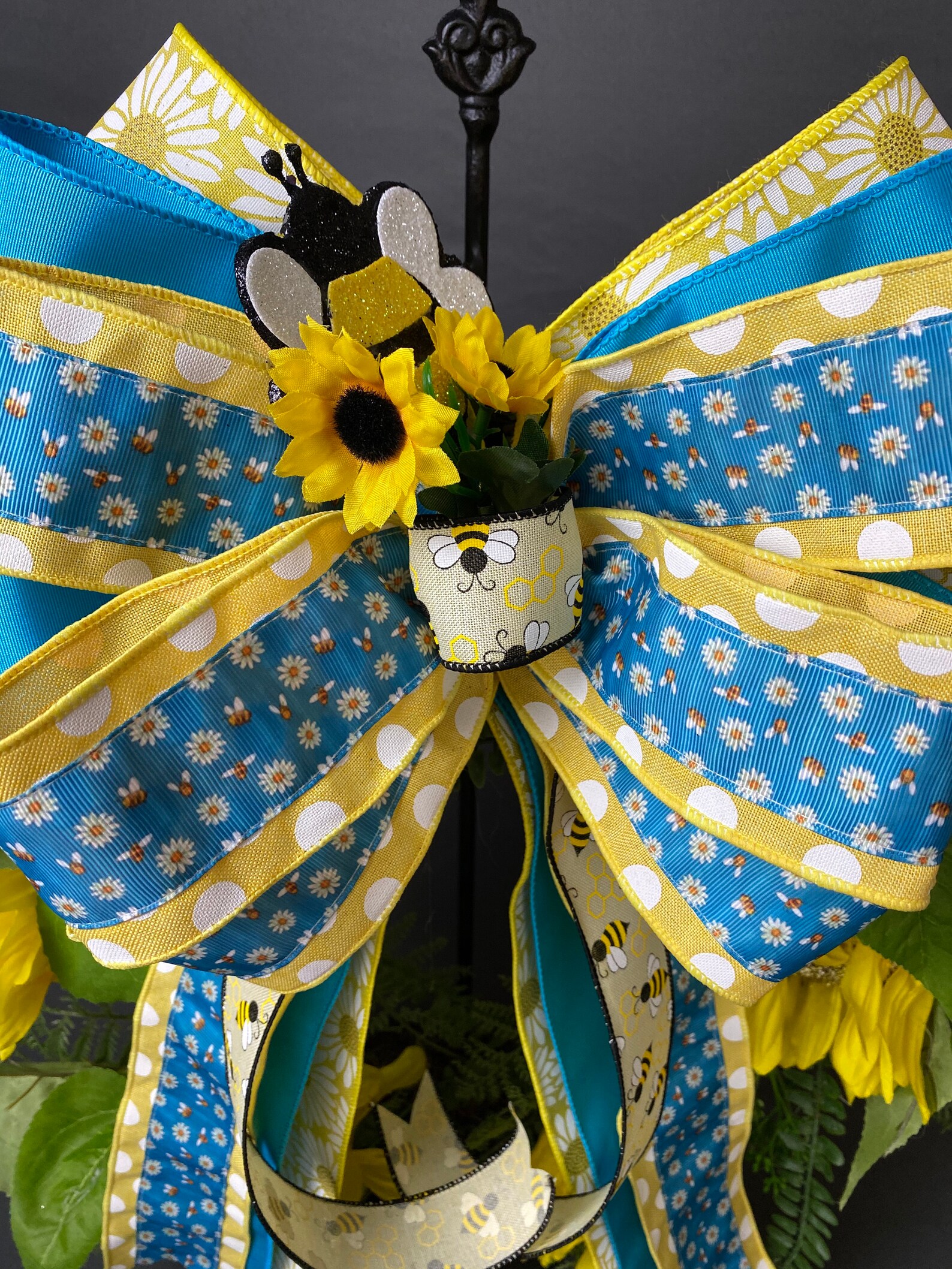 3 Bee Bows and Sign Different Bumblebee Bows Lantern Swag | Etsy