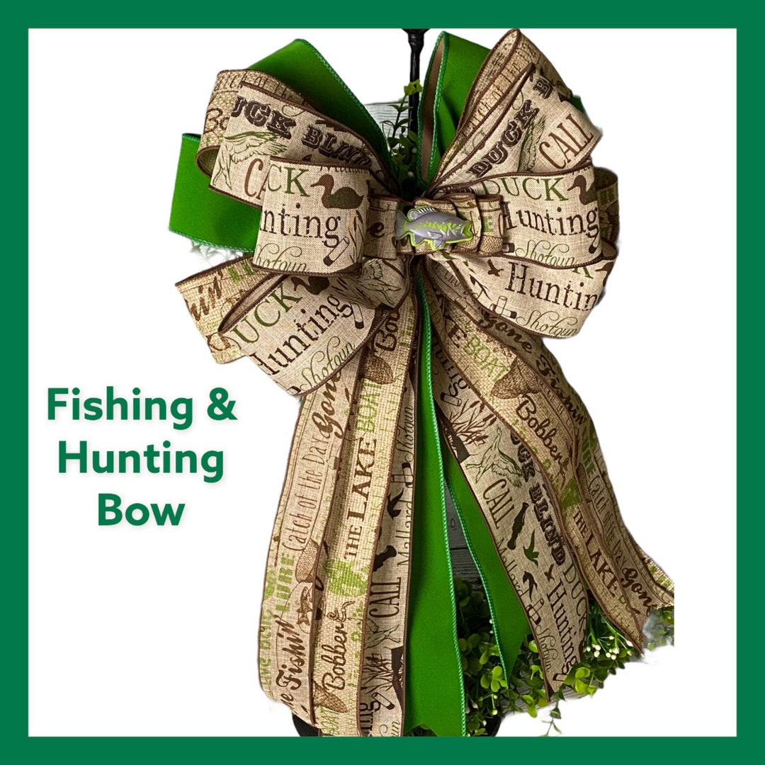 Fishing and Hunting Bow, Lantern Swag, Mantle Bow, Front Door, Door ...