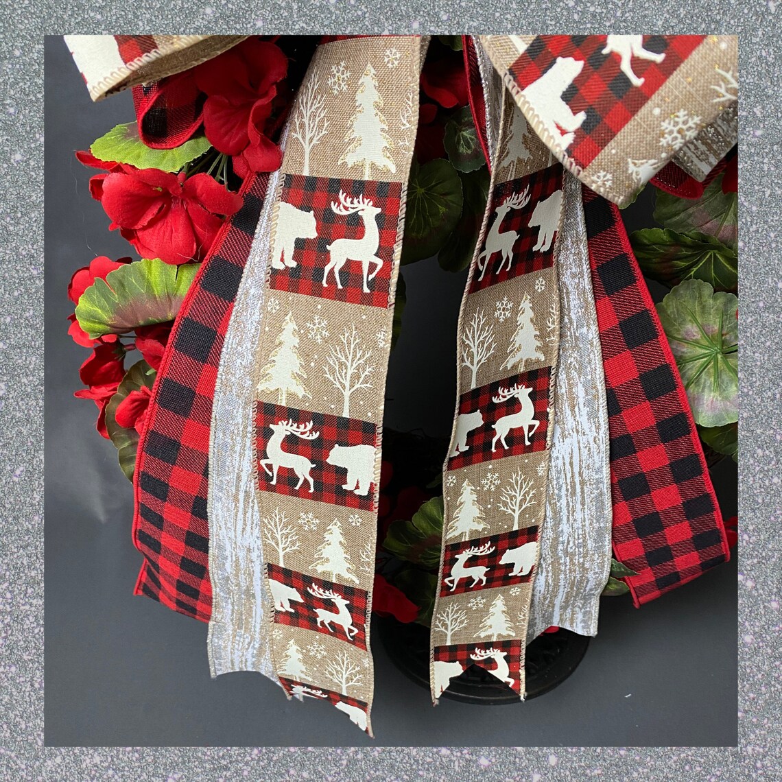 Polar Bear Bow, Winter Bow, Tree Topper, Lantern Swag, Wreath Bow ...