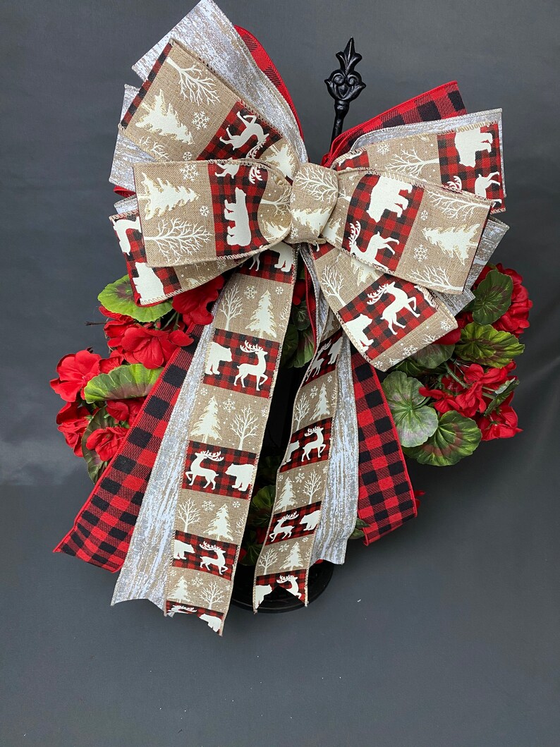 Polar Bear Bow, Winter Bow, Tree Topper, Lantern Swag, Wreath Bow ...