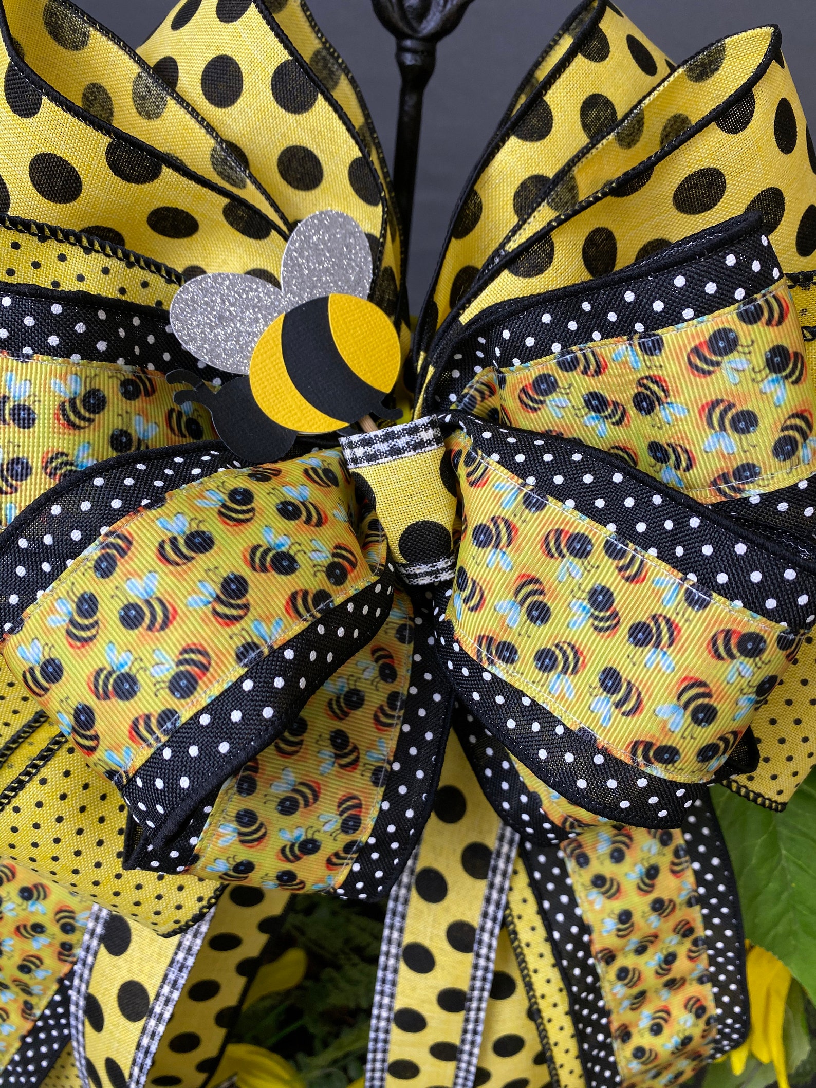 3 Bee Bows and Sign Different Bumblebee Bows Lantern Swag | Etsy