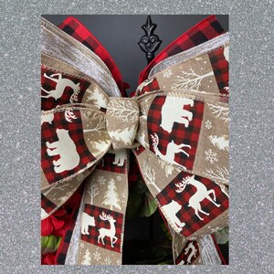 Polar Bear Bow, Winter Bow, Tree Topper, Lantern Swag, Wreath Bow ...
