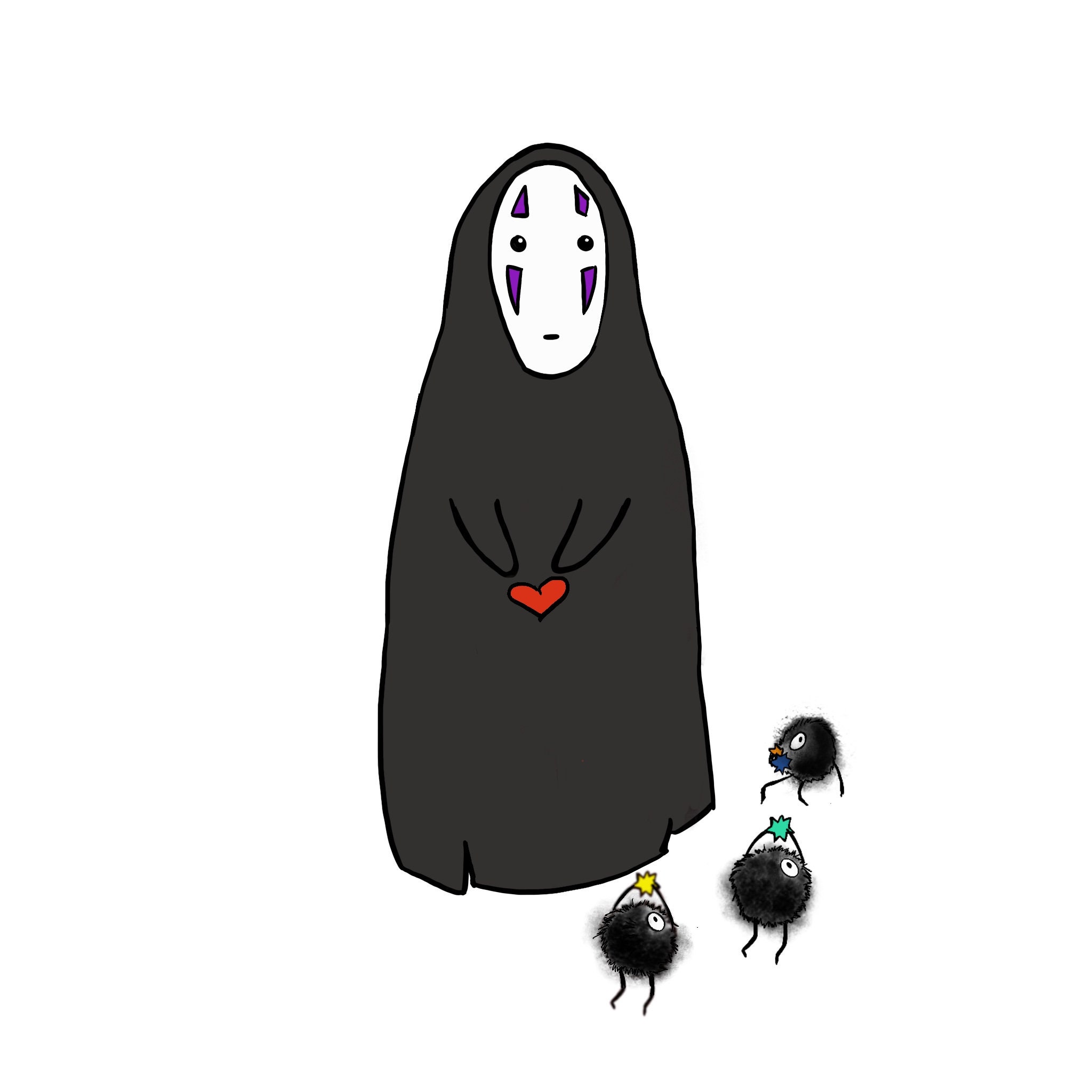 No Face Sticker | No Face Spirited Away | Studio Ghibli Sticker | No ...