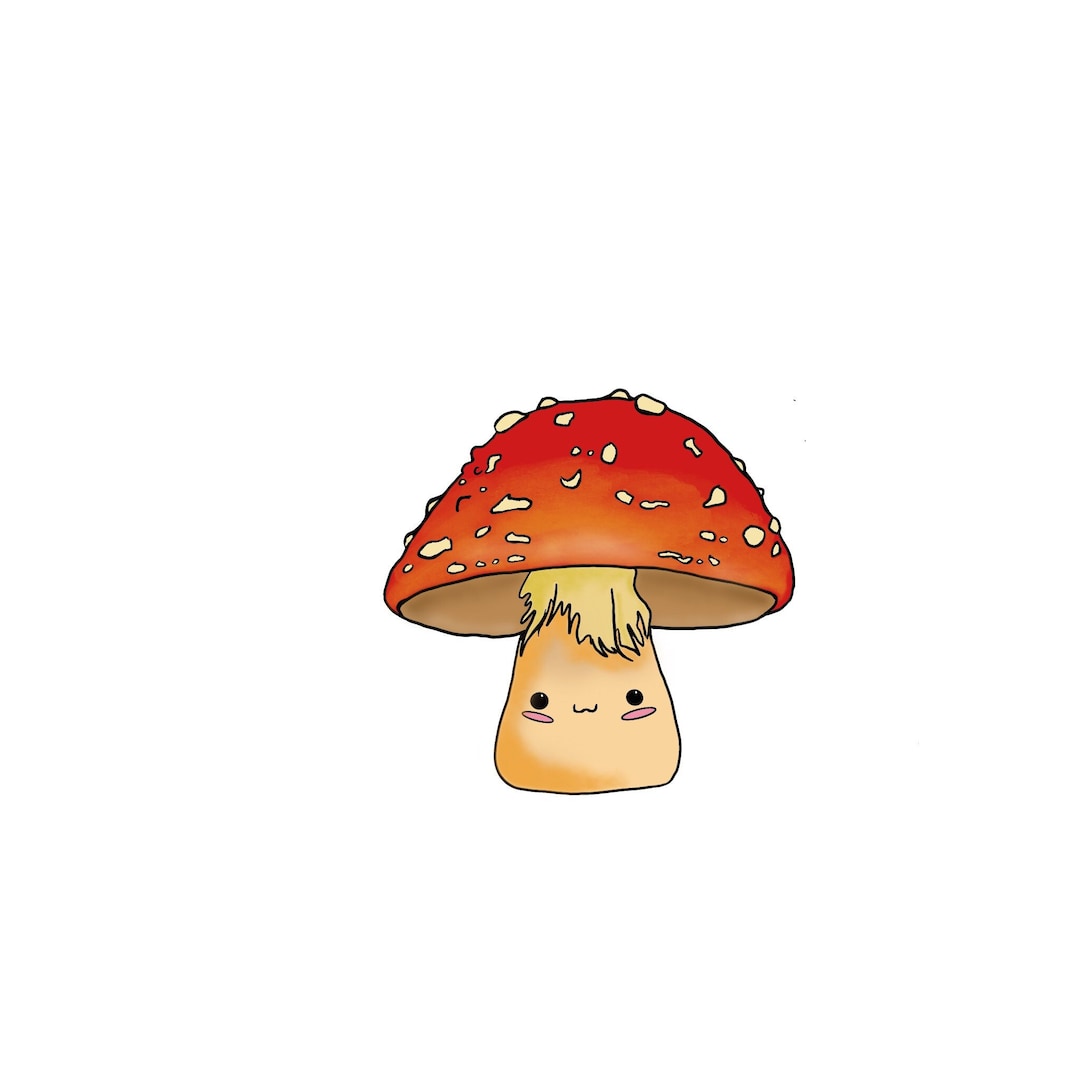 Mushroom Sticker | Cute Anime Mushroom Decor | Fungi Art| Fungi Sticker ...