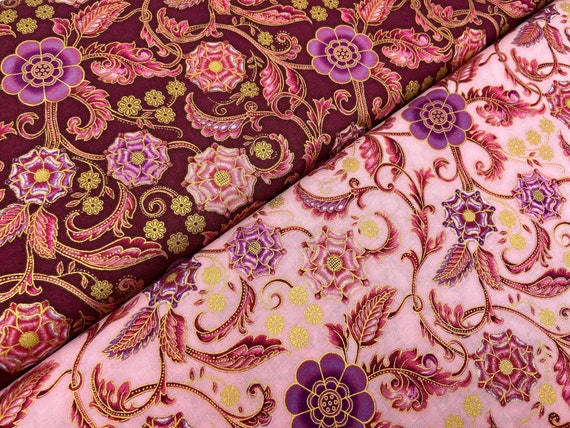 Robert Kaufman Persis Collection Fine Cotton Fabric in Rose | Etsy