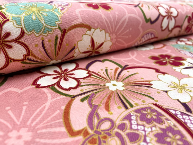 Sakura Cotton Fabric cherry Blossoms Cosmo Textile Japan & | Etsy