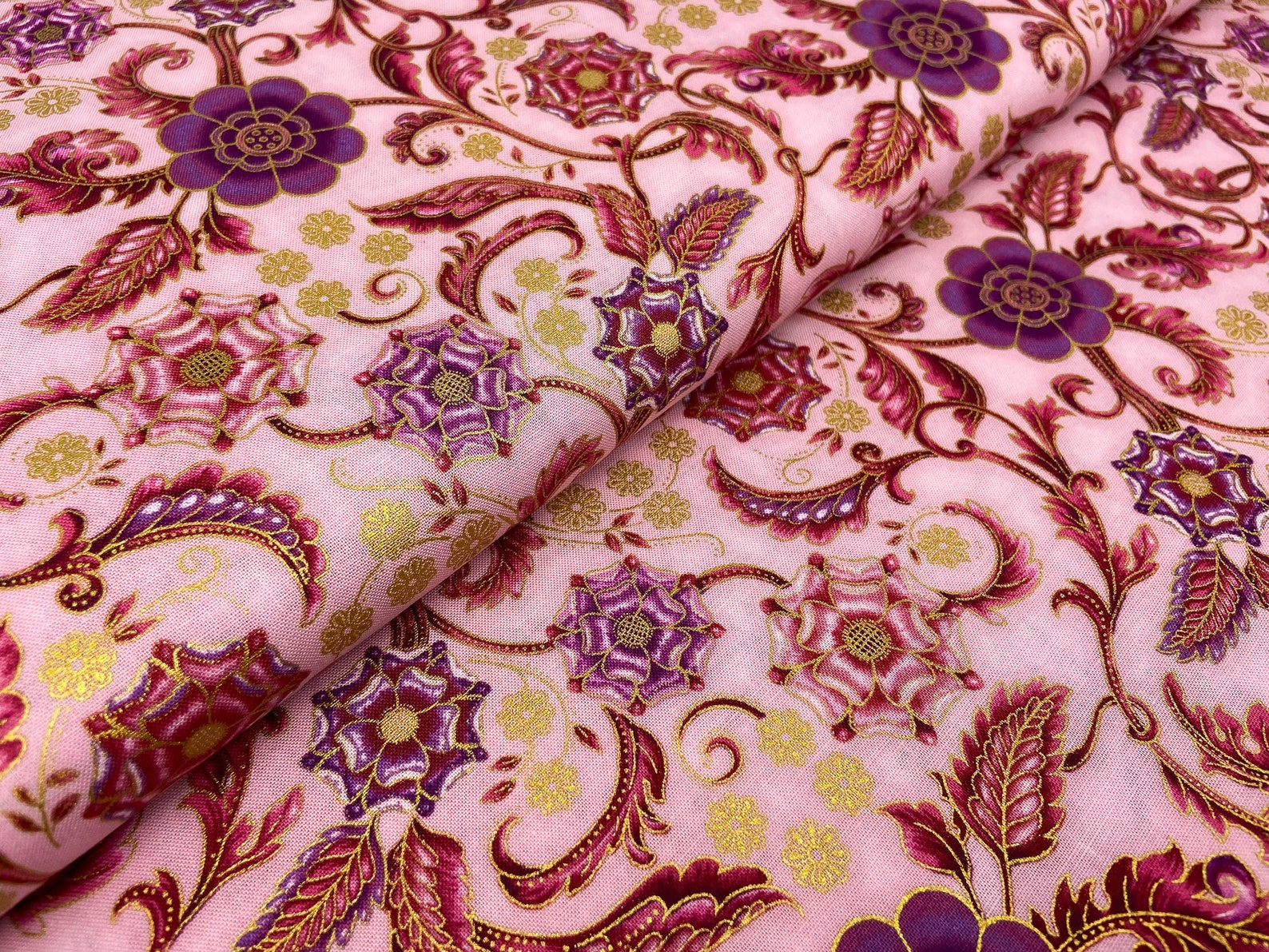 Robert Kaufman Persis Collection Fine Cotton Fabric in Rose, Bordeaux ...