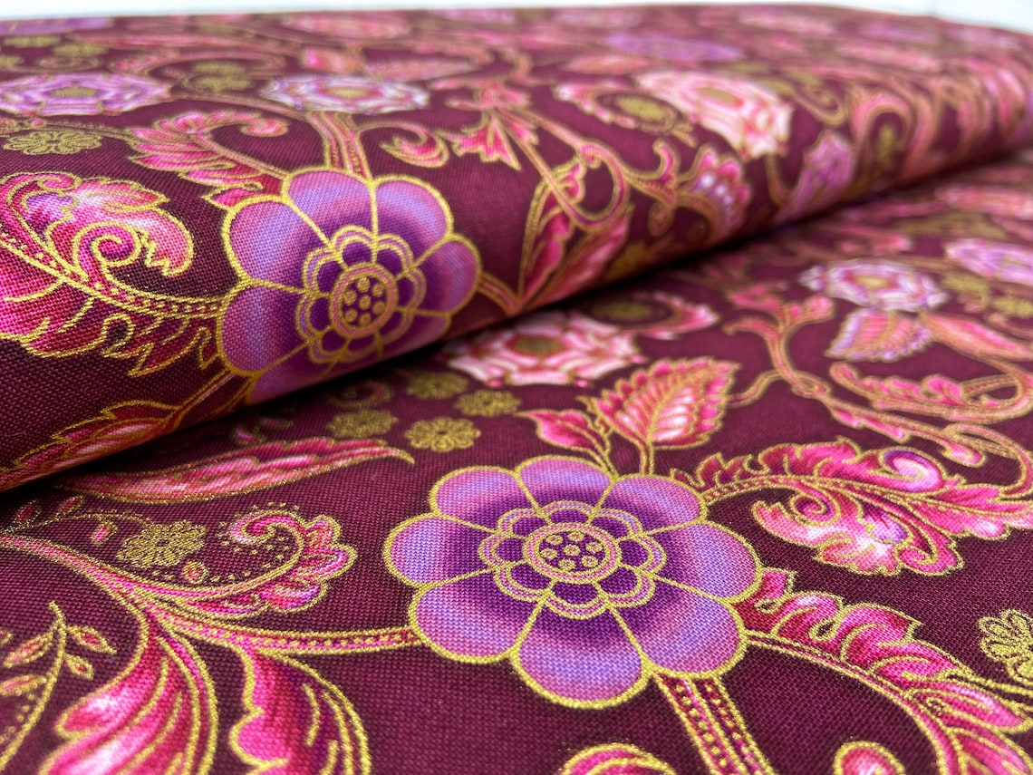 Robert Kaufman Persis Collection | Fine Cotton Fabric in Rose, Bordeaux ...