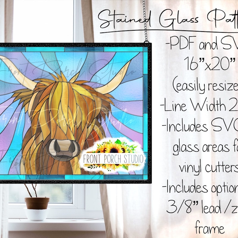 Stained Glass Cow - Etsy