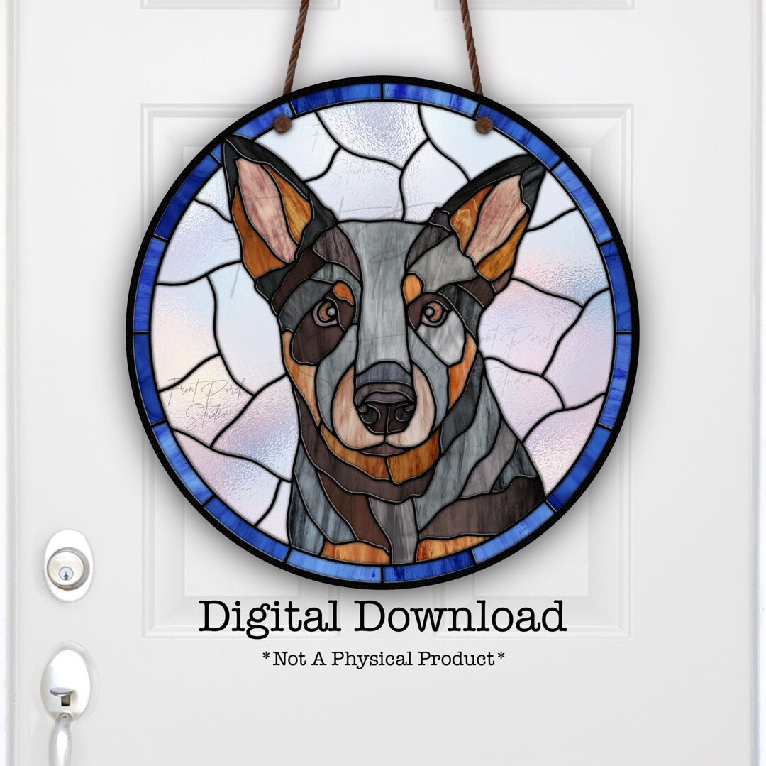 Blue Heeler, Cattle Dog, Sublimation Round Door Hanger Design, PNG File ...