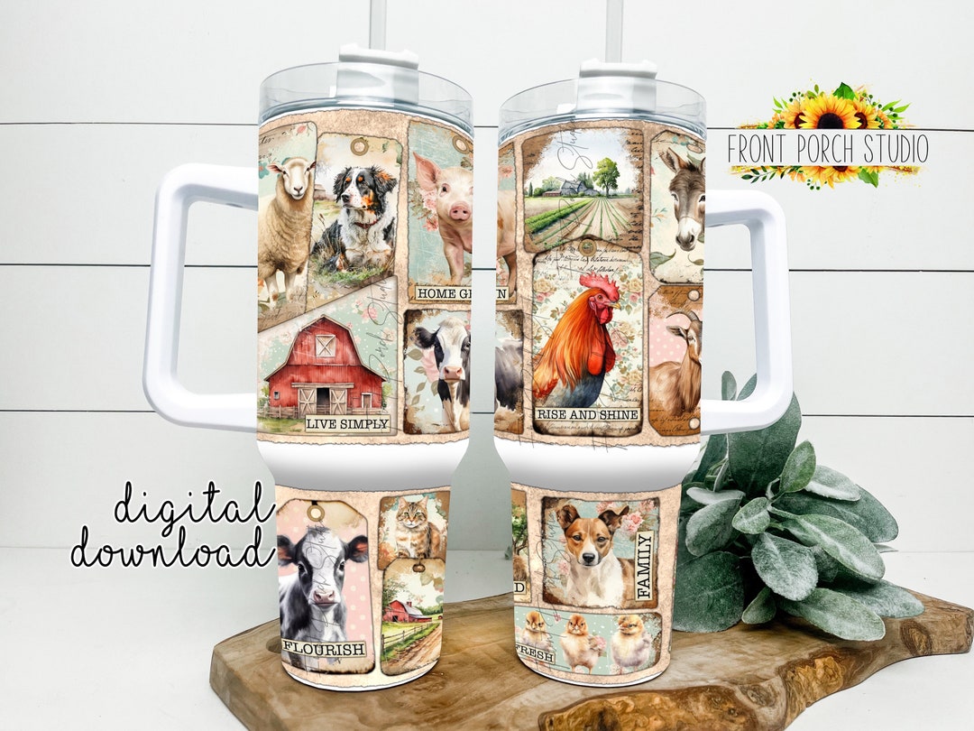 Farm Animals, Sublimation 40 Oz Tumbler Design, PNG, Digital Download ...