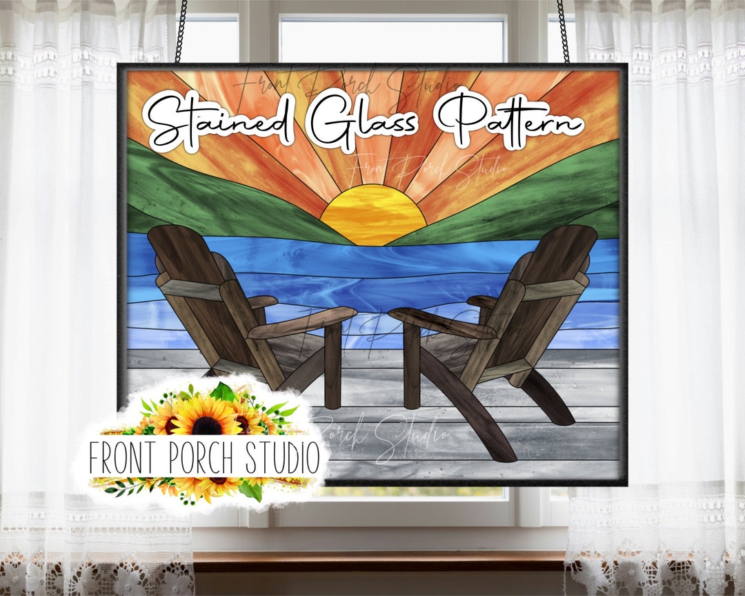 Stained Glass Pattern, Lake Scene, Digital Download, PDF SVG - Etsy