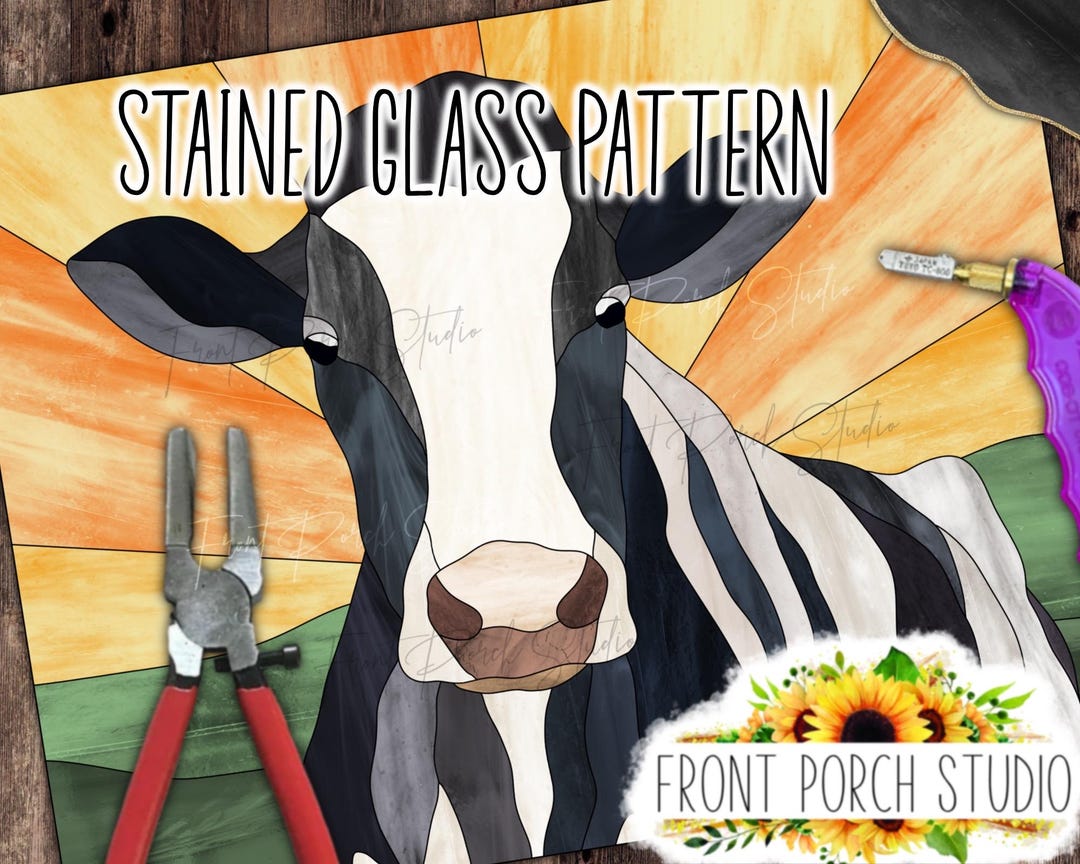 Stained Glass Pattern, Dairy Cow, Digital Download, PDF SVG - Etsy Canada