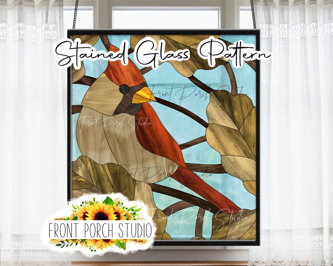 Stained Glass Pattern, Cardinal, Digital Download, PDF SVG - Etsy