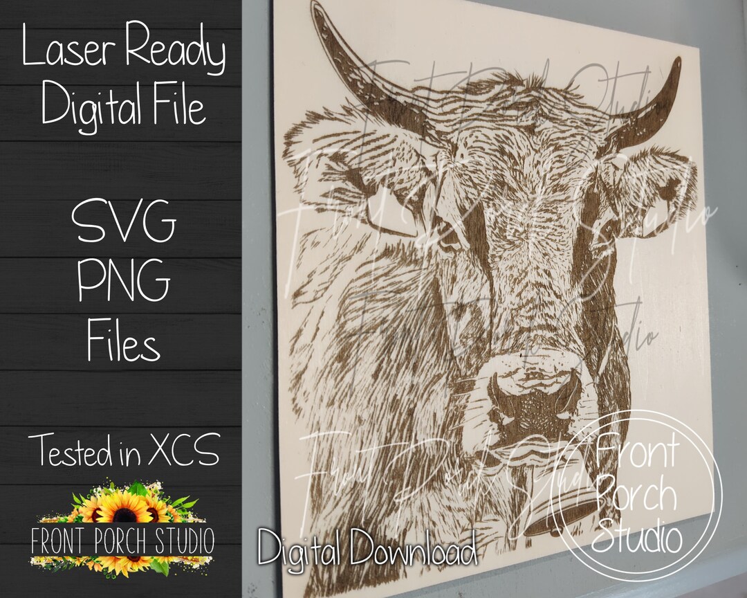 Cow Engraving, Digital Download, Laser SVG PNG File - Etsy
