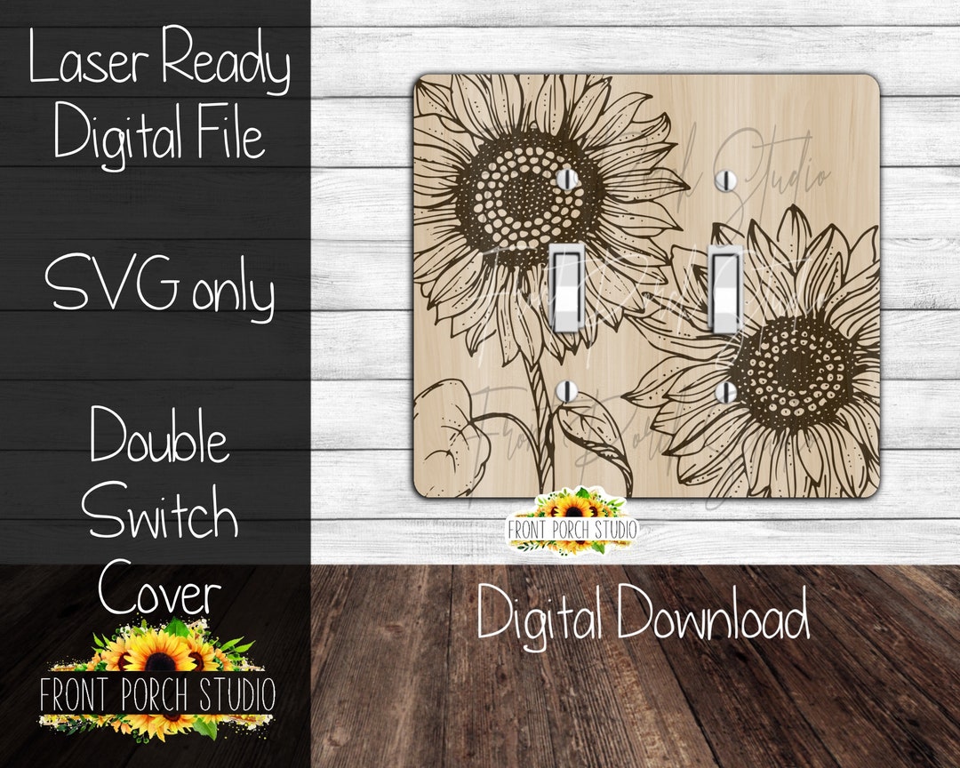 Sunflowers, SVG, Double Light Switch Cover, Digital Download, Laser ...