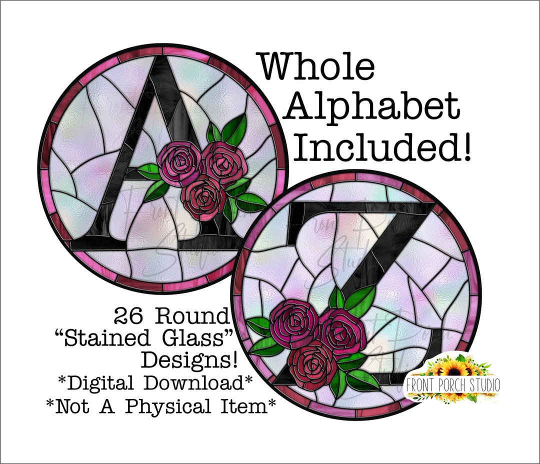 Entire Alphabet, "stained-glass", Sublimation Door Hanger Design ...