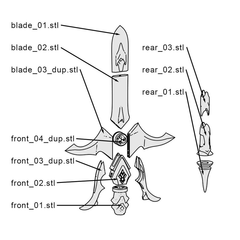 Kitain Cross Spear - STL Files for 3D Print - Etsy