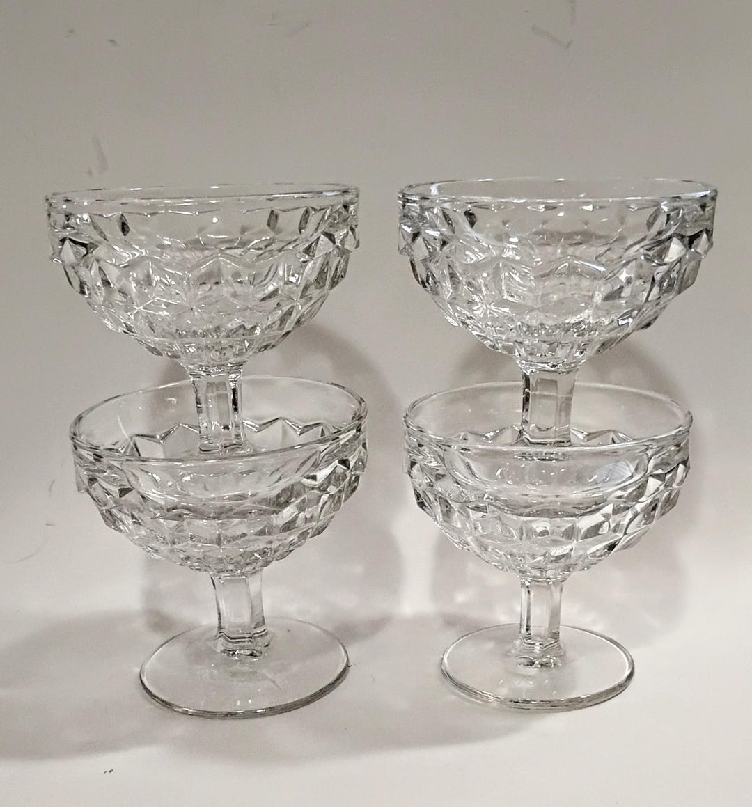 Set of Four Clear Fostoria American Sherbet Cups Dessert Glasses - Etsy