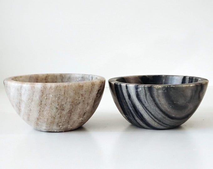 Laurie Gates Marble Round Stone Small Bowls Set of Two - Etsy