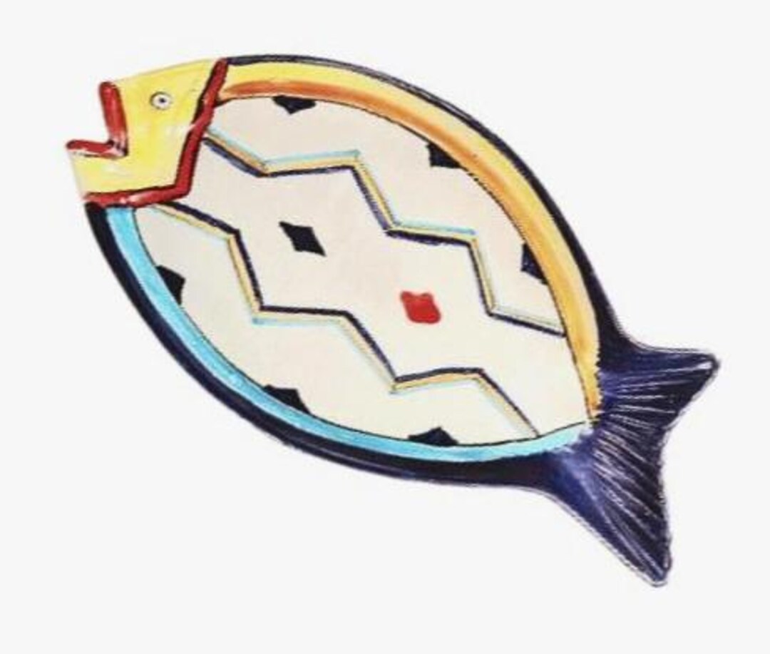 Vintage Italian Pottery Fish Pesce Shape Colorful Platter Signed 361/47 ...