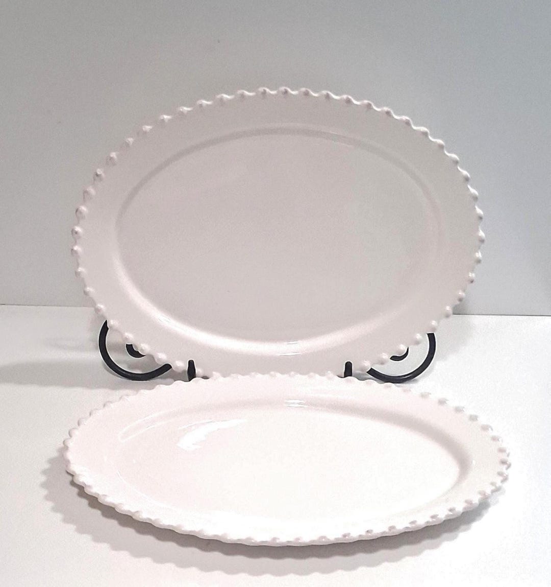 Vintage American Atelier Oval Platters Bianca Bead Pattern Holiday ...
