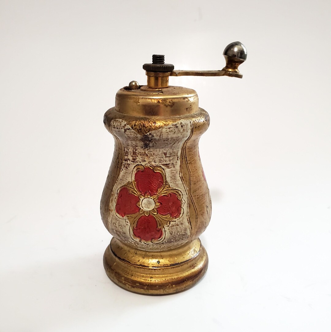Vintage Florentine Italian Pepper Mill Salt Pepper Grinder Spice ...