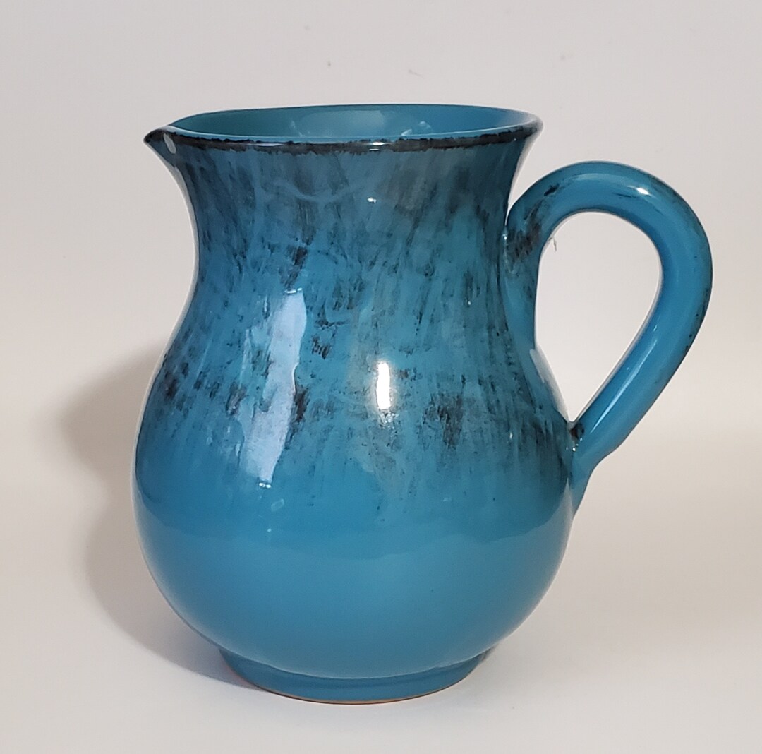 Italian Glazed Pitcher Teal Turquoise Blue De Silva Studio Art Pottery ...