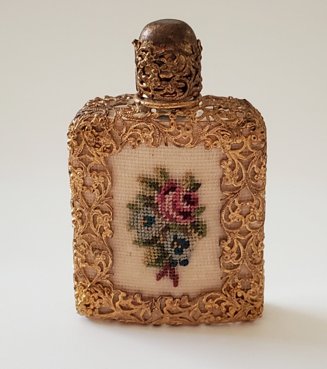 Austrian Petit Point Perfume Bottle Filigree Perfume Bottle Vintage ...