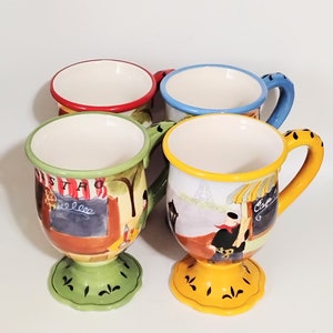 Certified International Jennifer Brinley French Bistro Pedestal Mugs ...