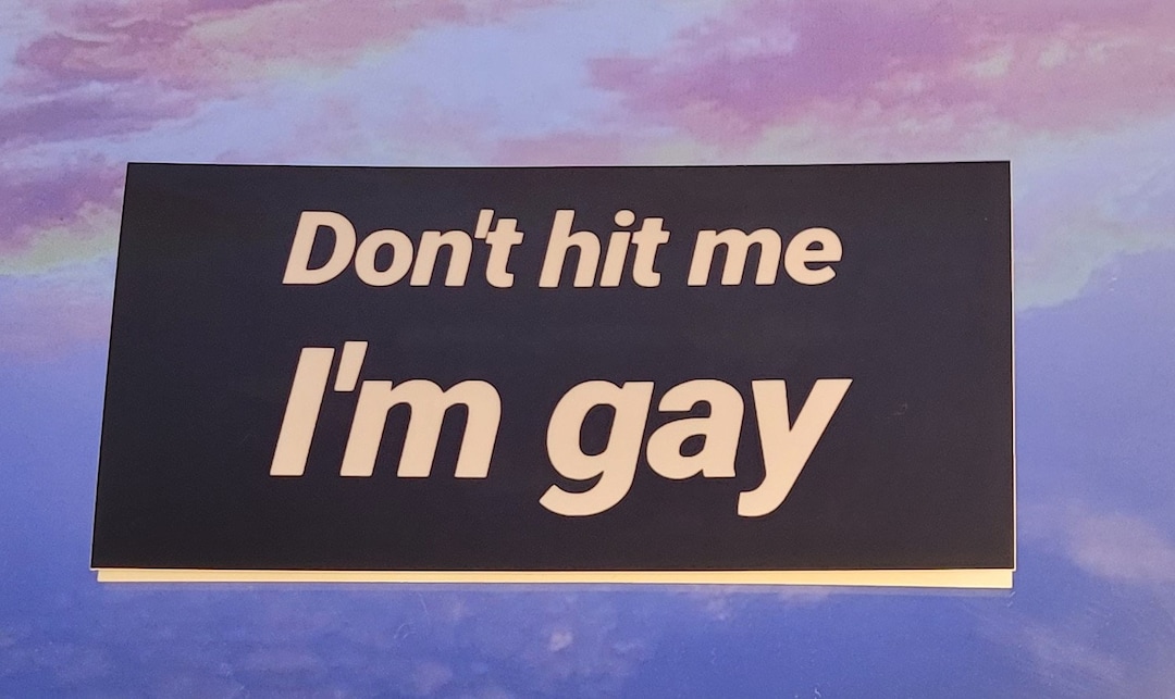 Don't Hit Me I'm Gay - Bumper Sticker - Etsy