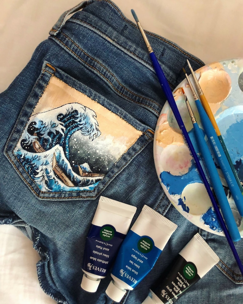 Painted Jean Pockets - Etsy