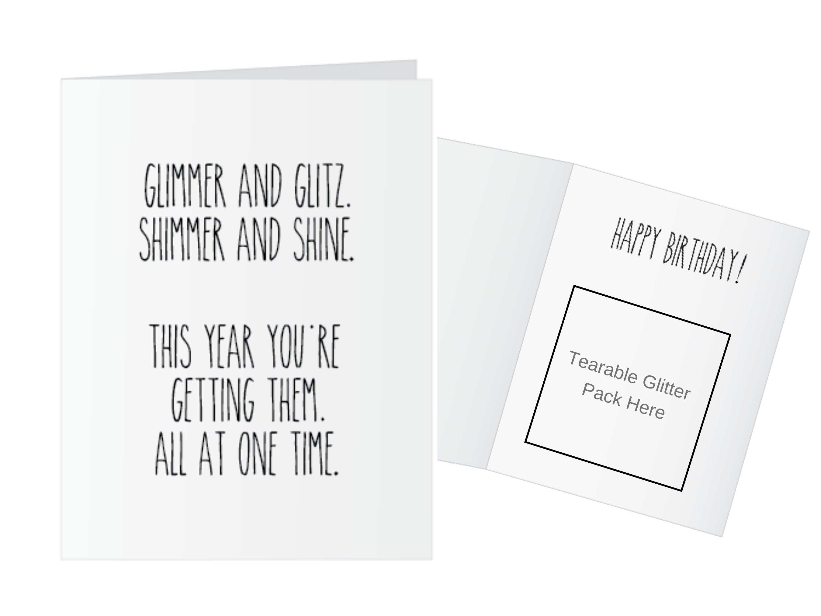 Personalized Birthday Glitter Bomb Card, Rude Greeting Card, Funny ...