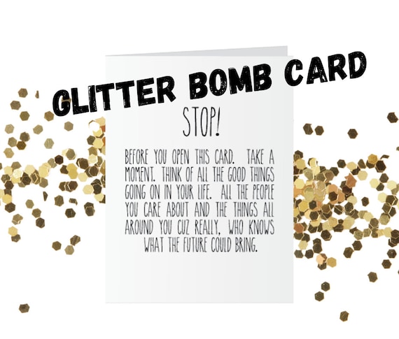 Prank Glitter Bomb Card Fun Birthday Card Funny Card | Etsy