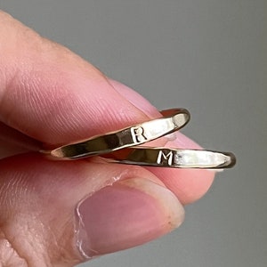 14k Gold Filled Initial Ring • Initial Ring Women • Personalized Ring ...
