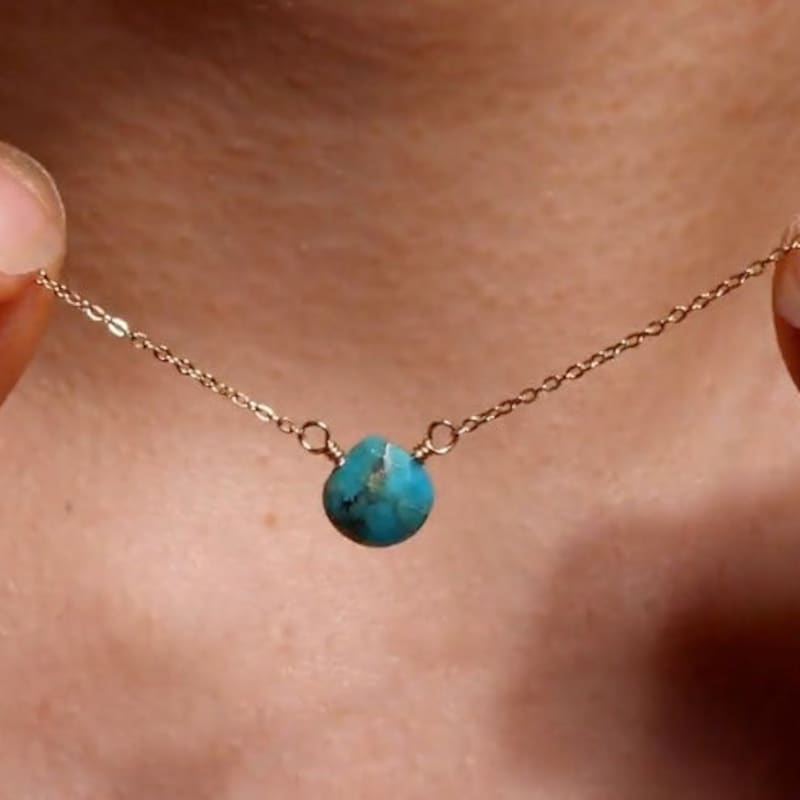 Dainty Turquoise Necklace - Etsy