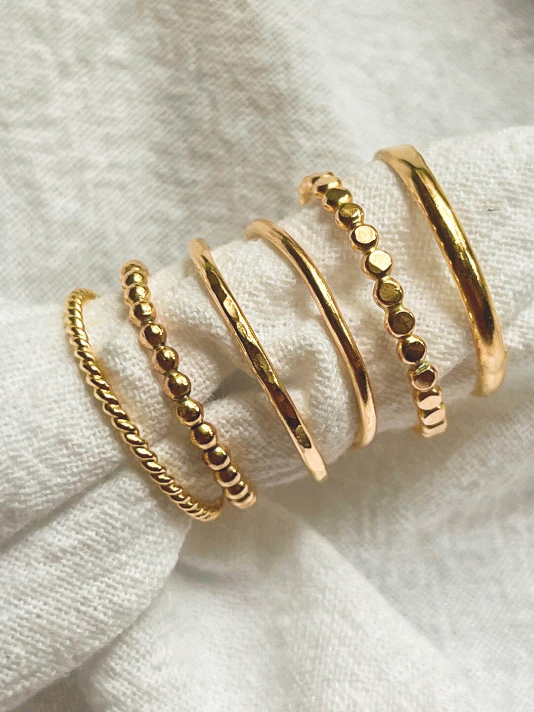 Gold Stackable Rings • 14K Gold Filled Ring • Dainty Gold Ring • Thin ...