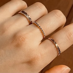 Gold Stackable Rings • 14K Gold Filled Ring • Dainty Gold Ring • Thin ...