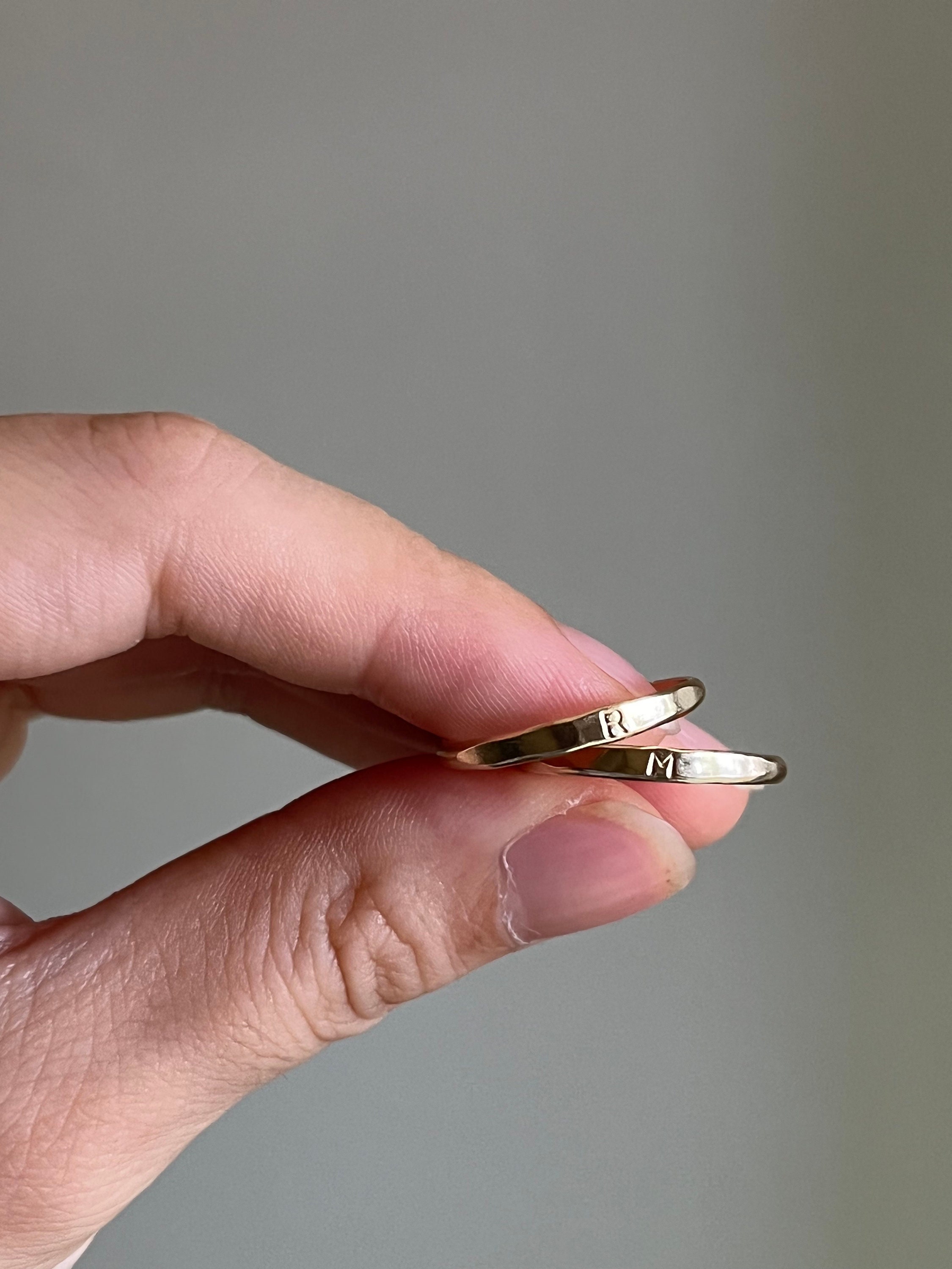 14k Gold Filled Initial Ring • Initial Ring Women • Personalized Ring ...